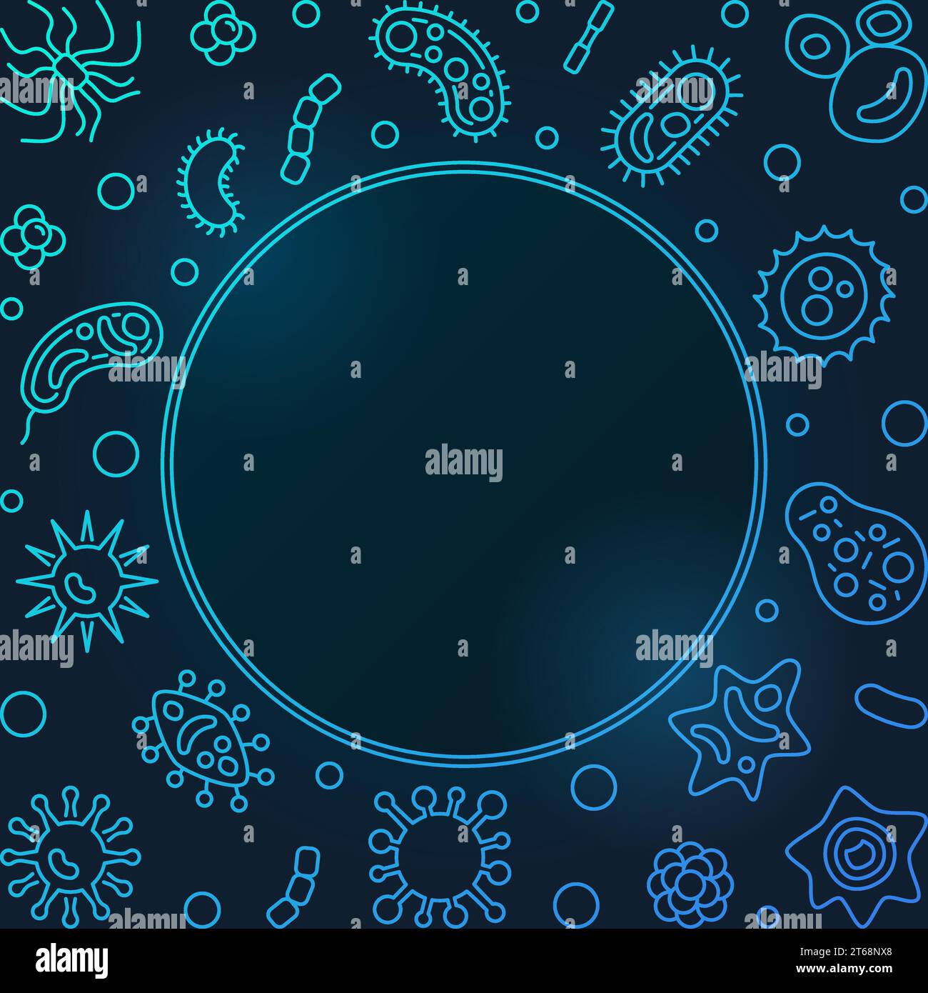 Virus blue concept background with place for your text. Vector creative ...