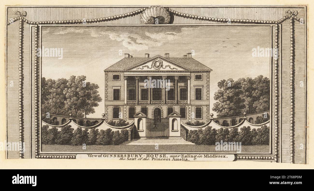 View of Gunnersbury House near Ealing in Middlesex. Palladian mansion ...