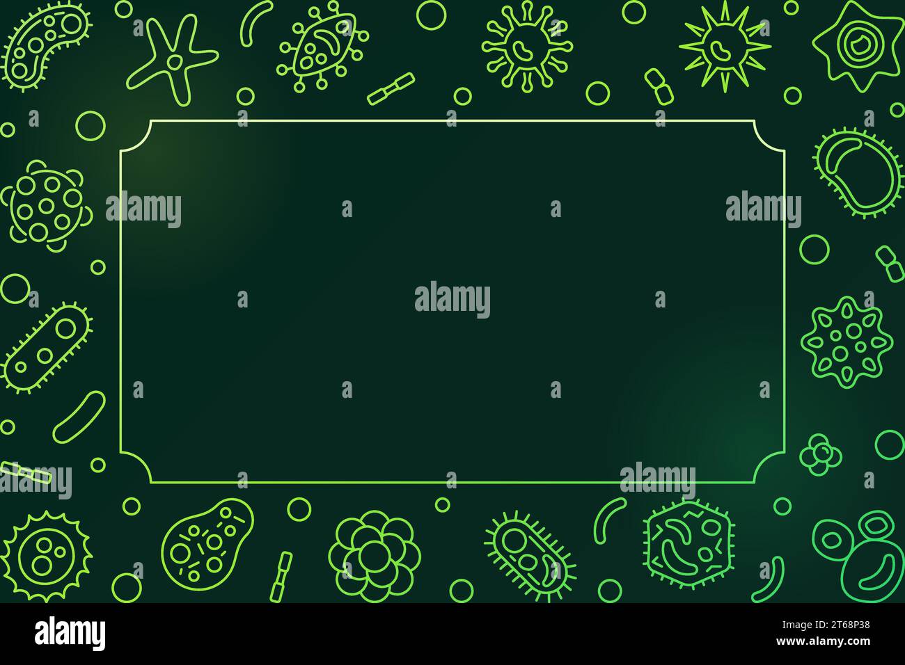 Virus green horizontal frame with place for your text. Vector concept ...
