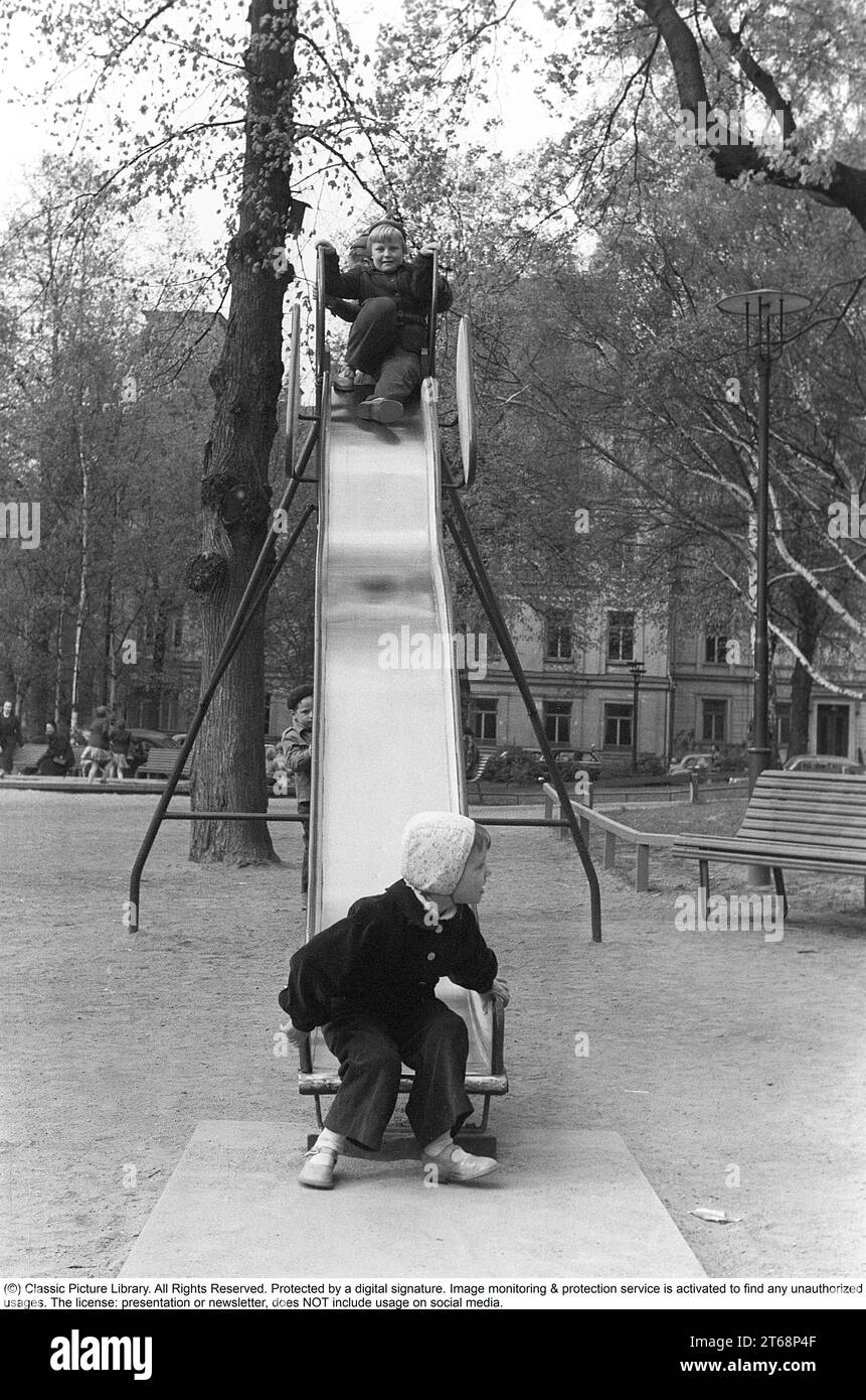 Children playground 1950s hi-res stock photography and images - Alamy