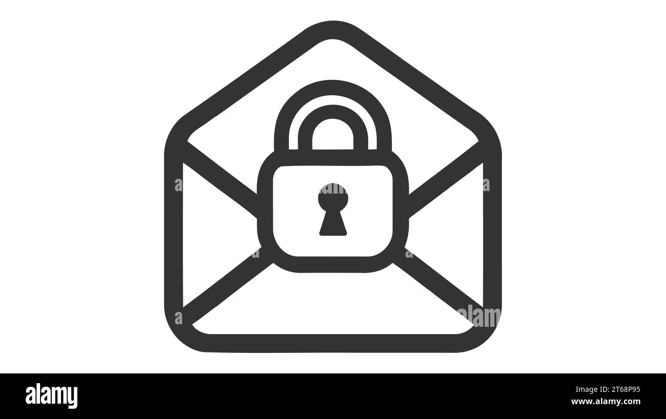 Vector mail lock Icon on white background Stock Vector Image & Art - Alamy