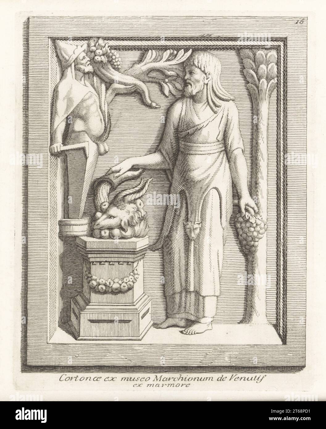 A priest making a sacrifice to the fertility god Priapus. In animal ...