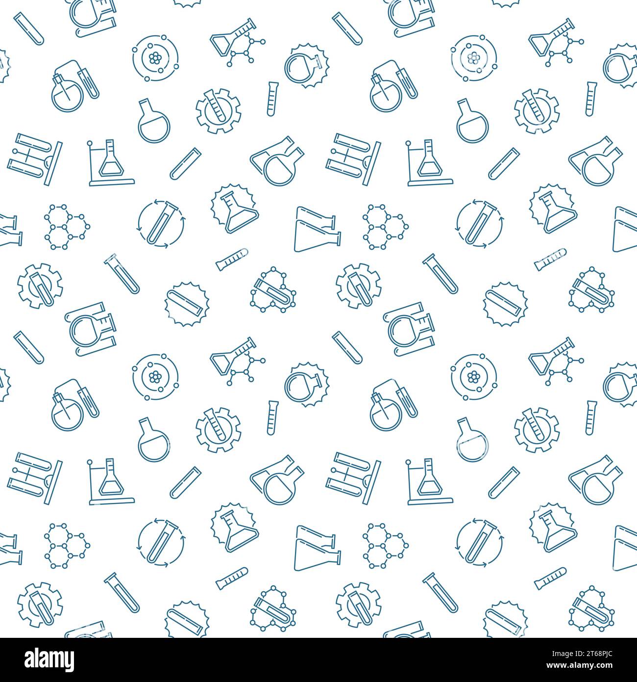 Vector Chemical seamless pattern or background in outline style Stock ...