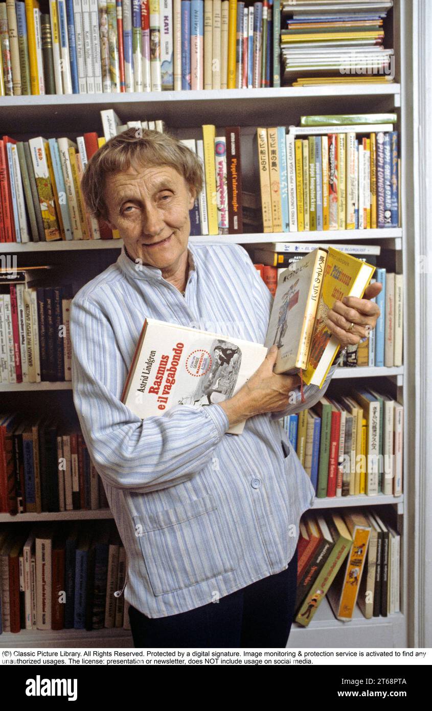 Astrid Lindgren. Swedish author of childrens books, songs and novels ...