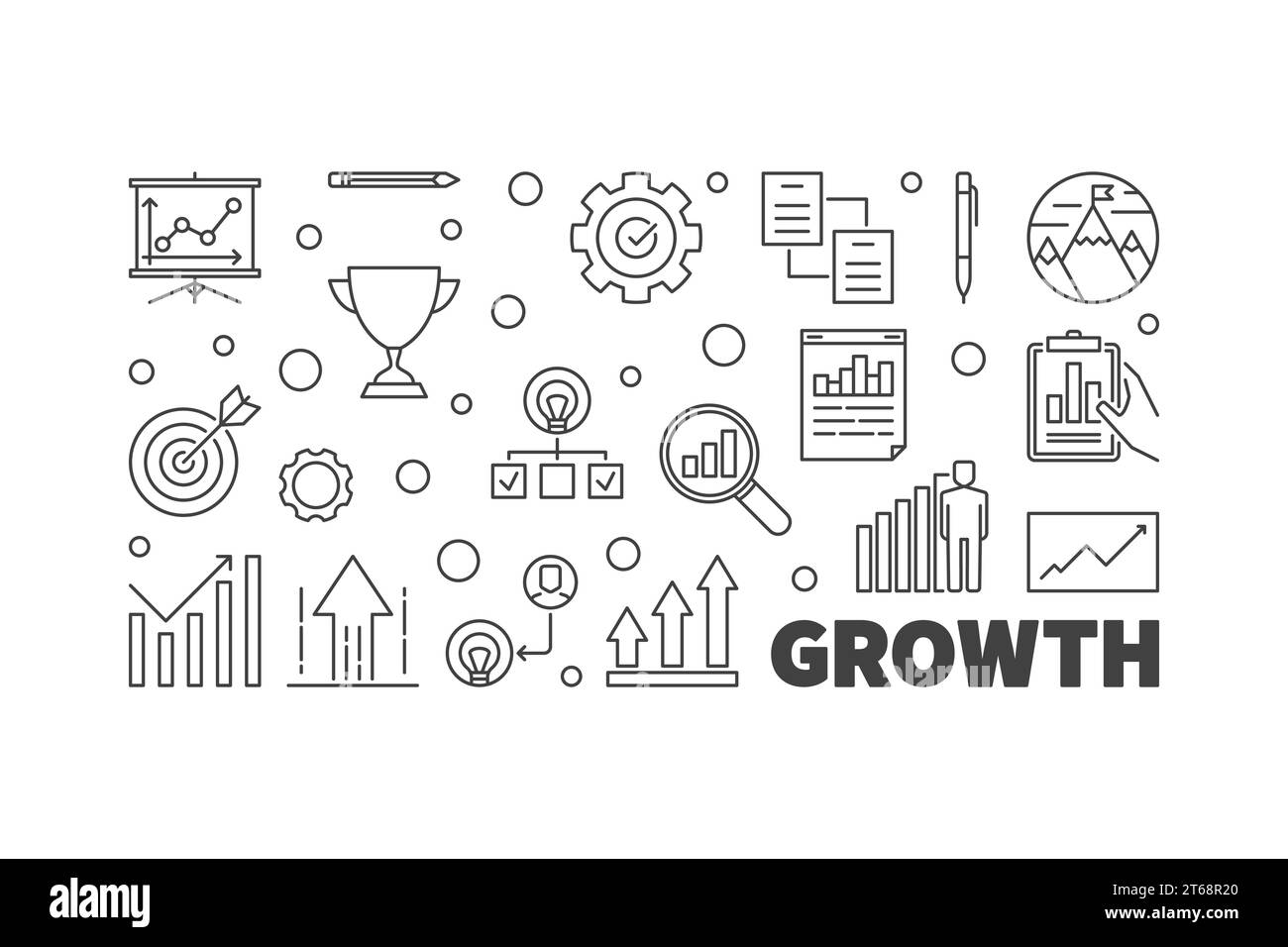 Vector Growth concept illustration or banner in outline style Stock ...