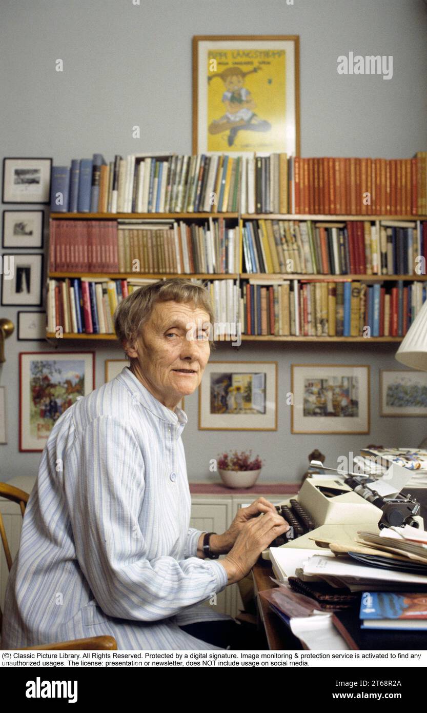 Astrid Lindgren. Swedish author of childrens books, songs and novels ...