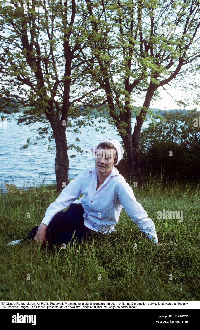 Astrid Lindgren. Swedish author of childrens books, songs and novels ...