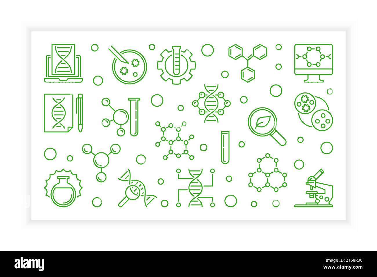 Biological Engineering vector creative linear horizontal illustration ...