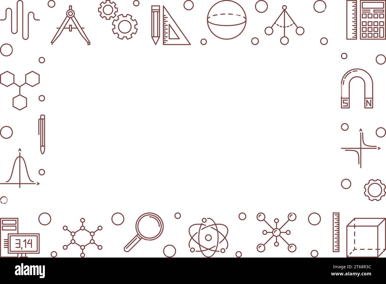 Vector Stem Horizontal Frame With Empty Space For Text Science Concept Illustration Or