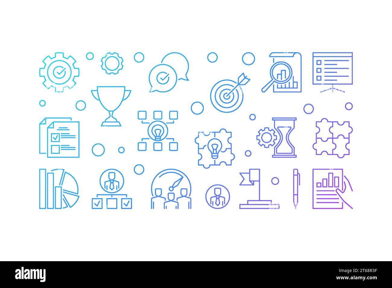 Core Values colorful outline illustration or banner on white background ...