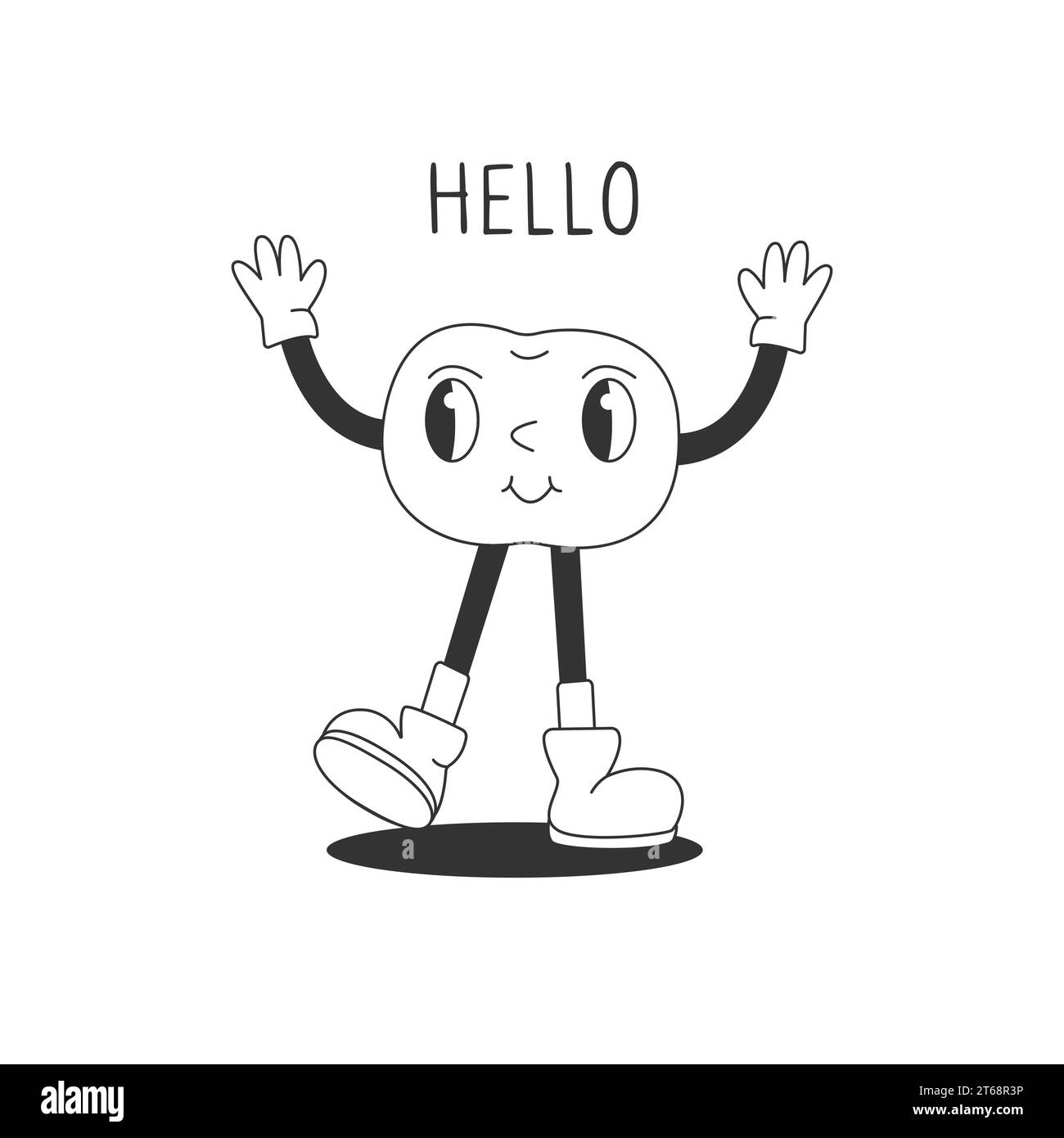 Coloring Page with Funny Retro Groovy Cartoon Hippie Berry Character ...