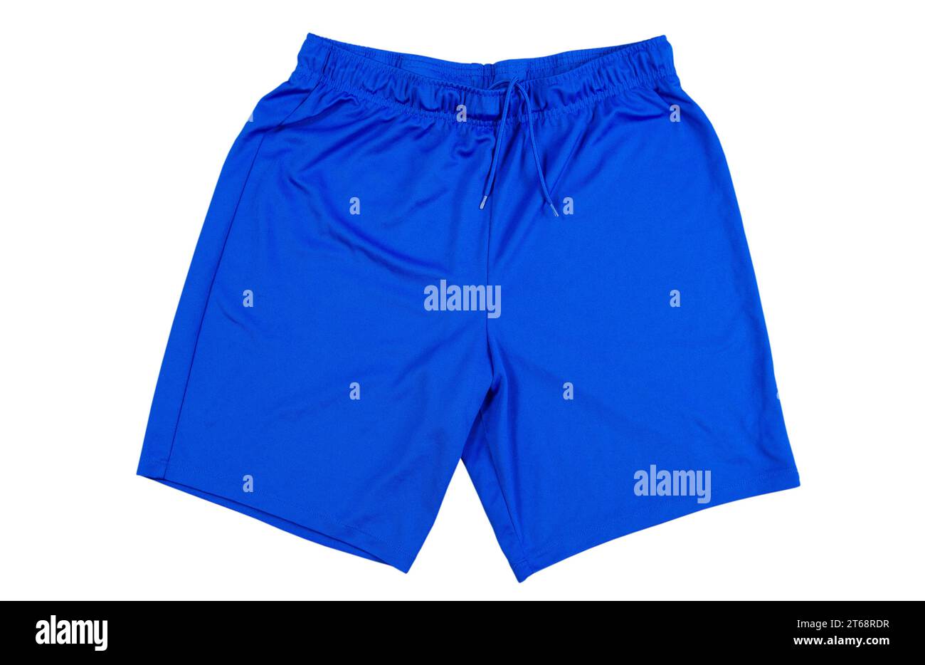 Blue Running Shorts isolated on white background, blue sport shorts on ...