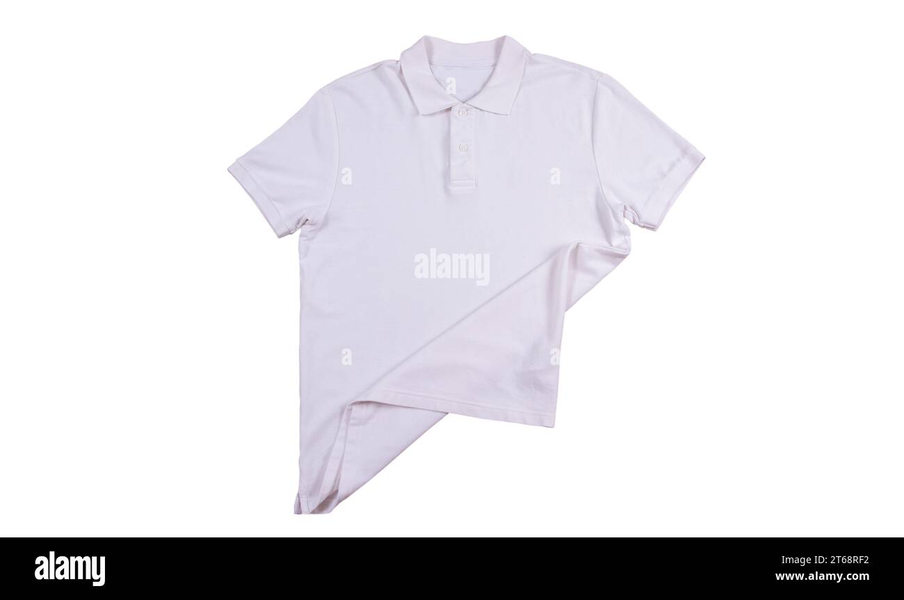 White polo shirt mock up isolated on white background Stock Photo - Alamy