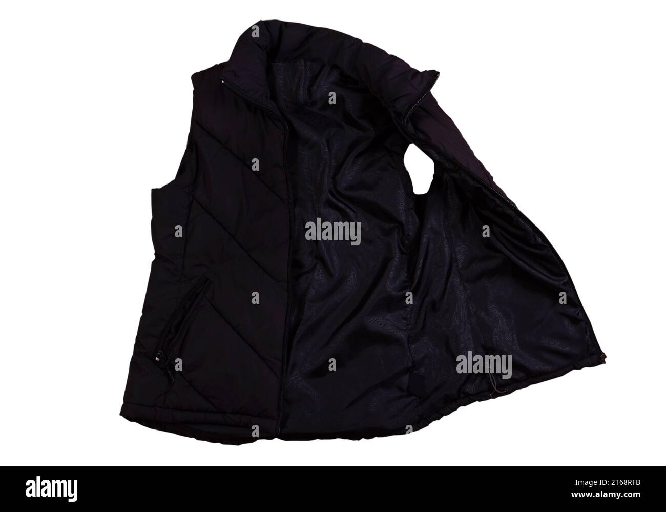 black Vest, Blank template black waistcoat sleeveless with zipped ...