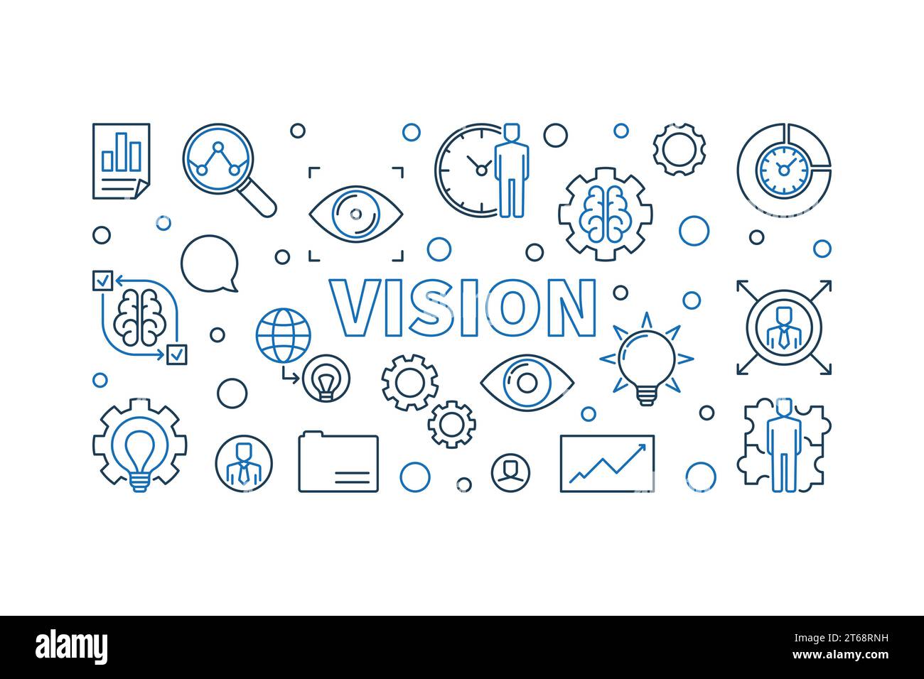 Vision horizontal outline banner. Vector business concept illustration ...