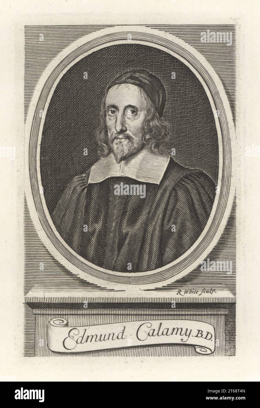 Oval portrait of Edmund Calamy, 1600-1666, English Presbyterian church ...