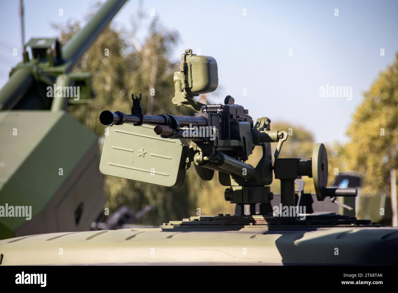 Multi-Role Armored Vehicle with several calibers of guns against ...