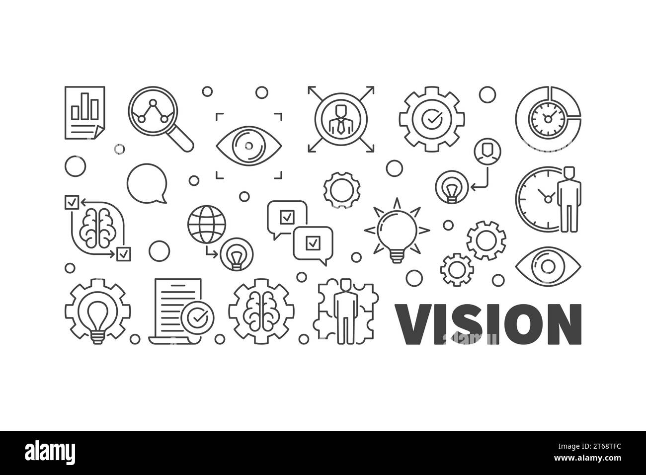 Vision vector line horizontal illustration. Business Vision concept ...