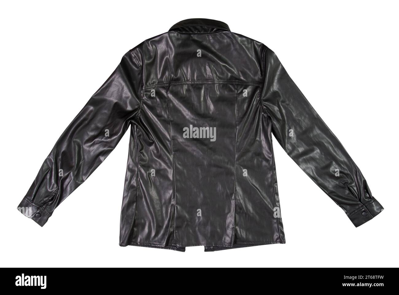Black leather jacket isolated on white background back view Stock Photo ...