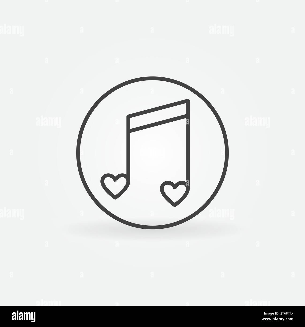Heart Music Note vector outline concept icon or symbol Stock Vector ...