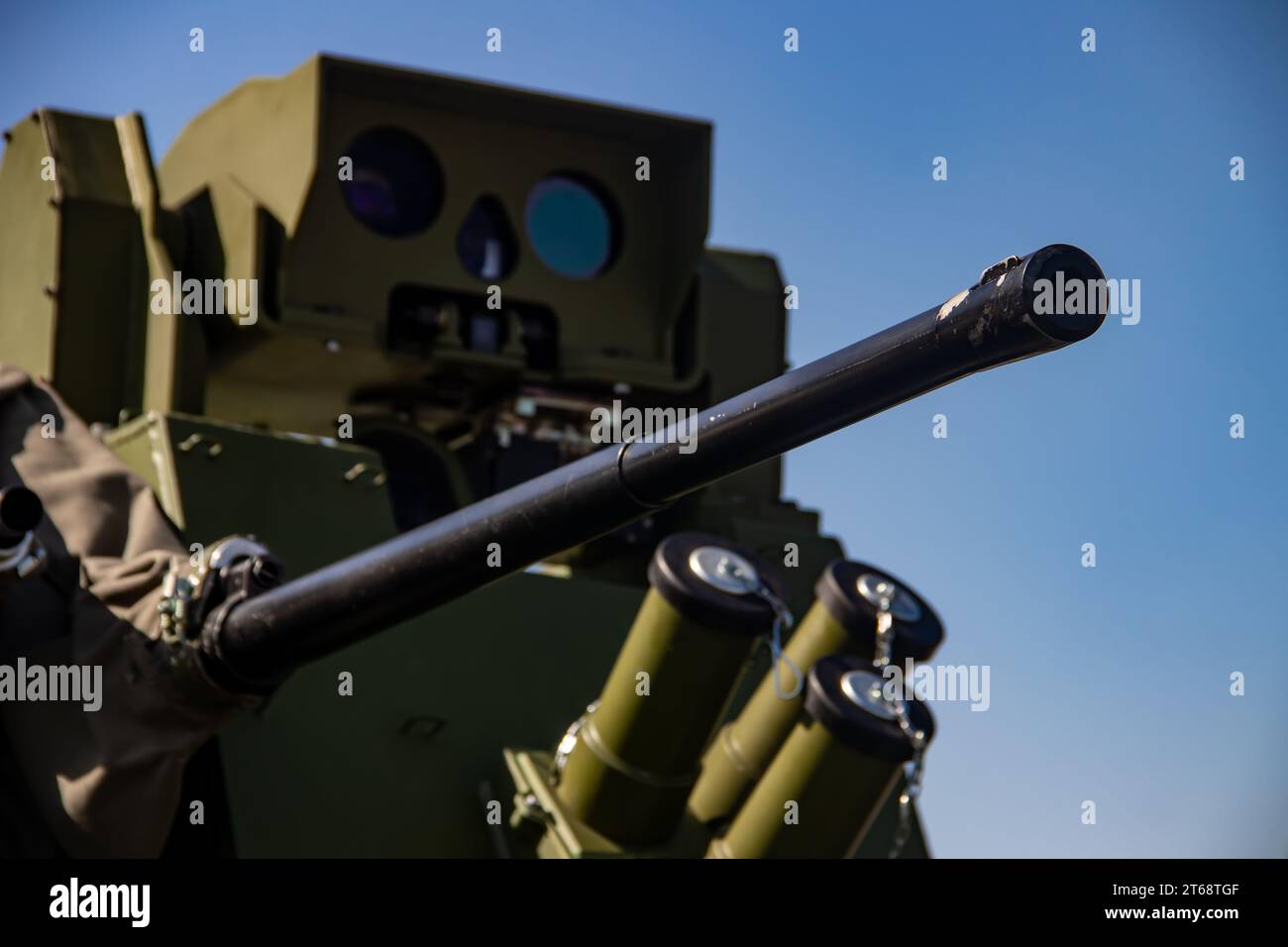 Multi-Role Armored Vehicle with several calibers of guns against ...