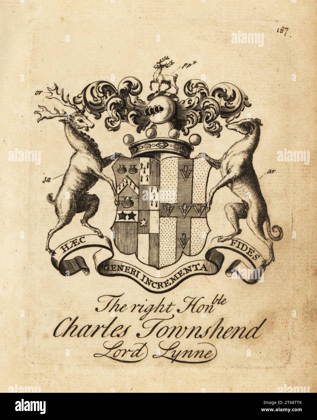 Coat of arms of the Right Honourable Charles Townshend, Lord Lynne, 3rd ...