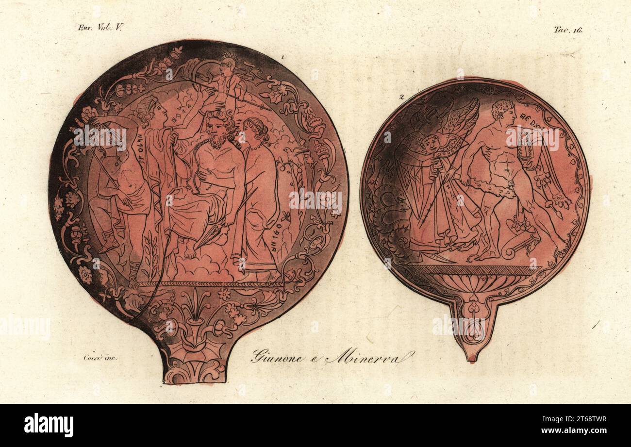 The birth of the Etruscan goddess Menrva (Minerva) from the head of ...