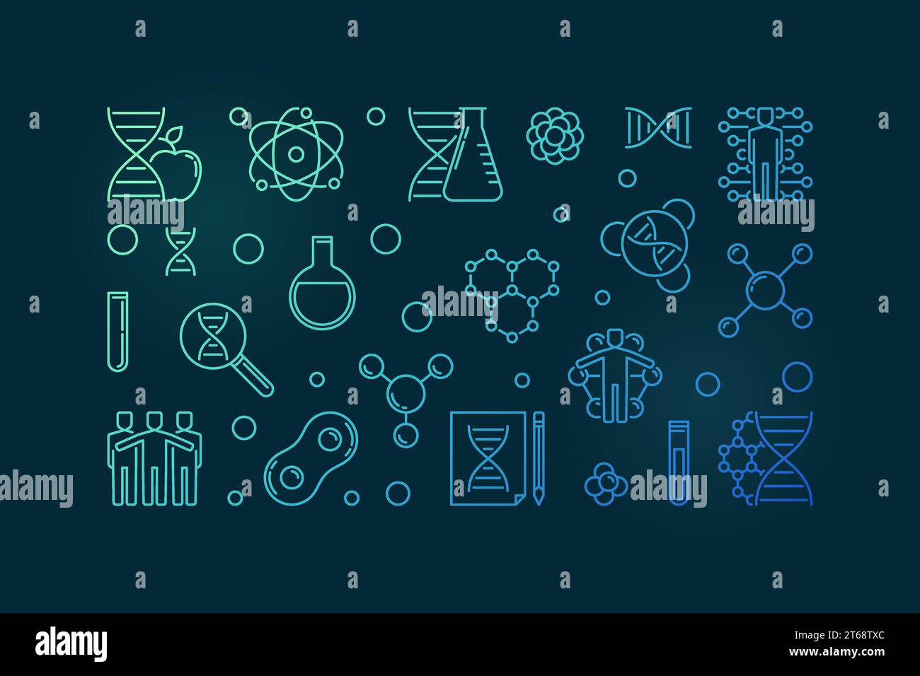 Cloning vector concept outline colored horizontal illustration or ...