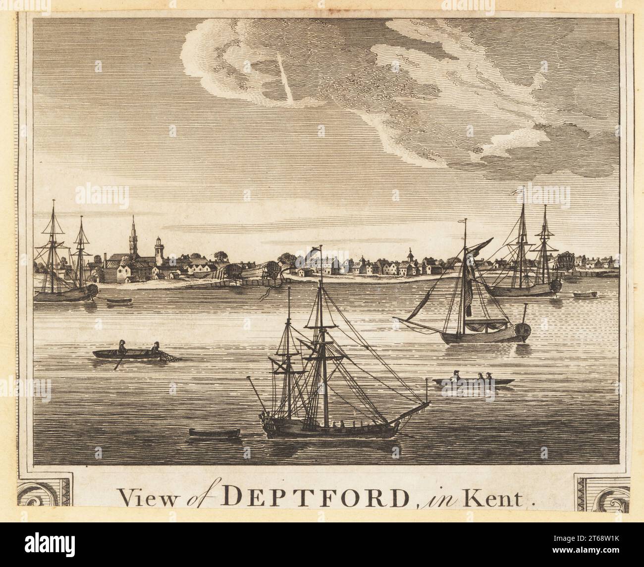 View of Deptford on the south bank of the River Thames, Kent, 1784 ...