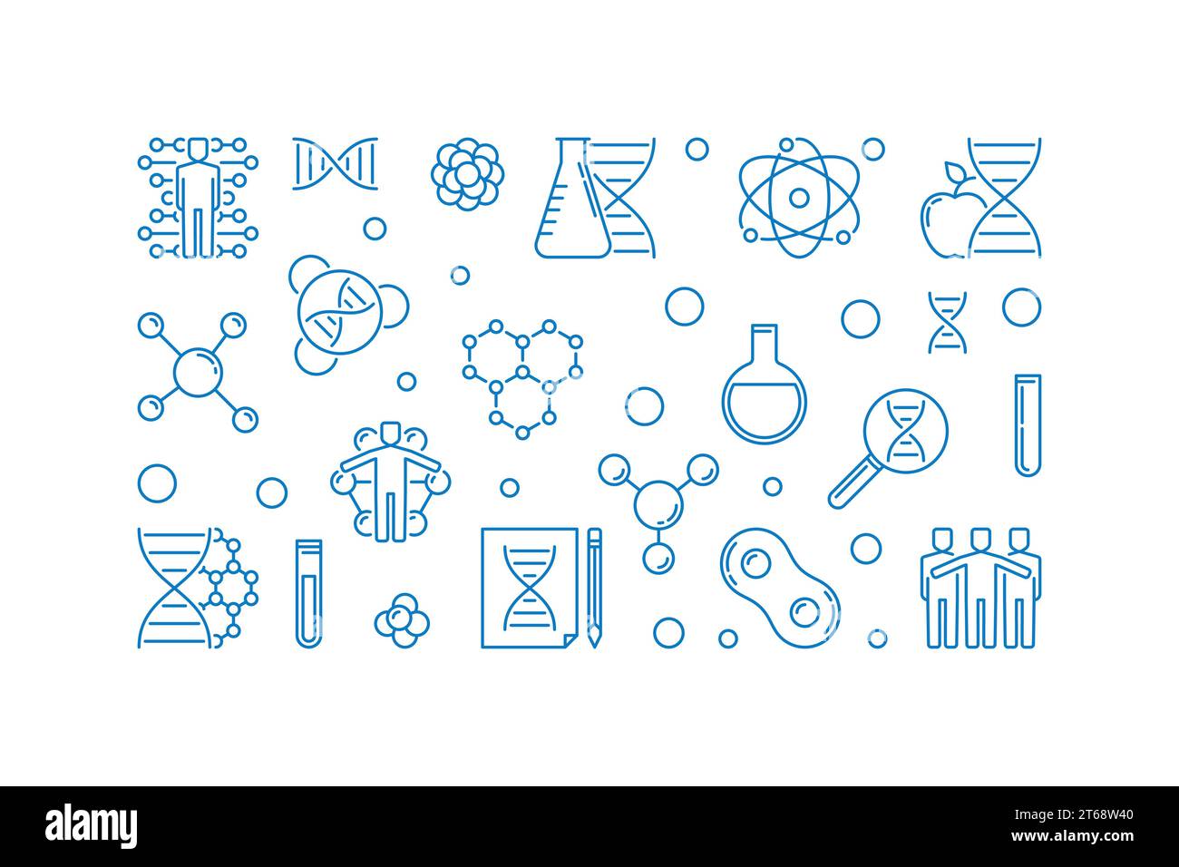 Human Genetic Engineering vector blue concept outline horizontal ...