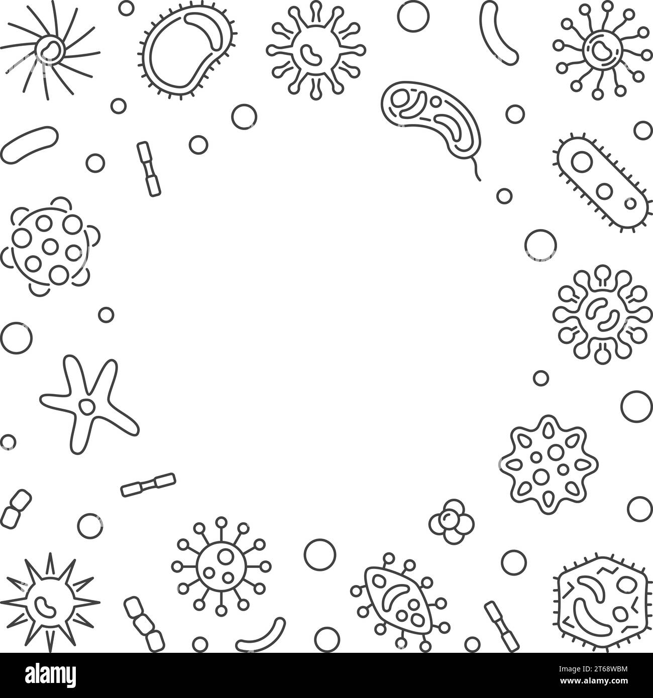 Human microbiota square frame with place for your text. Vector concept ...