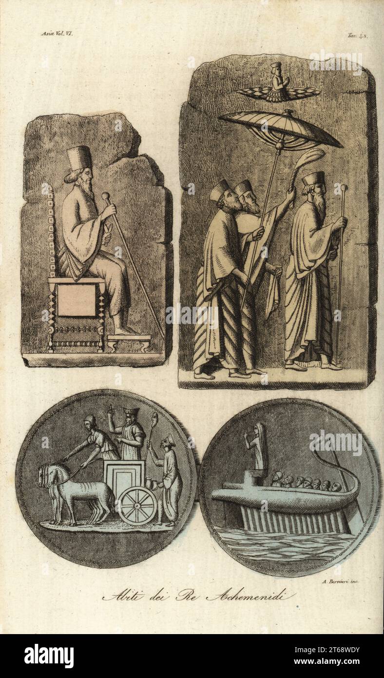 Costumes of the Achaemenid kings. King Cyrus the Great on his golden ...