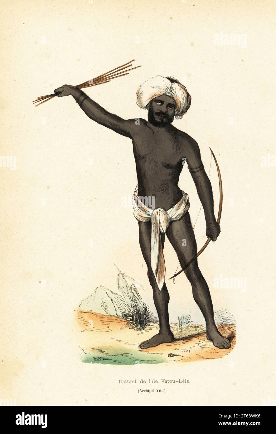 Native of the island of Vatulele, Fiji, Melanesia. He wears a turban ...