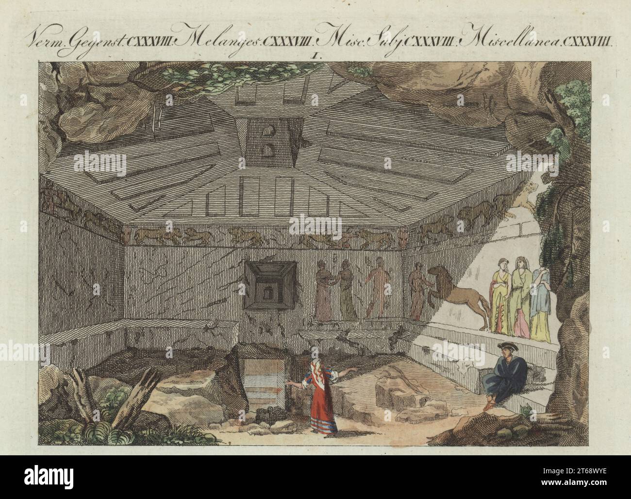 Necropolis of the ancient Etruscan city of Tarquinia. Catacombs carved ...