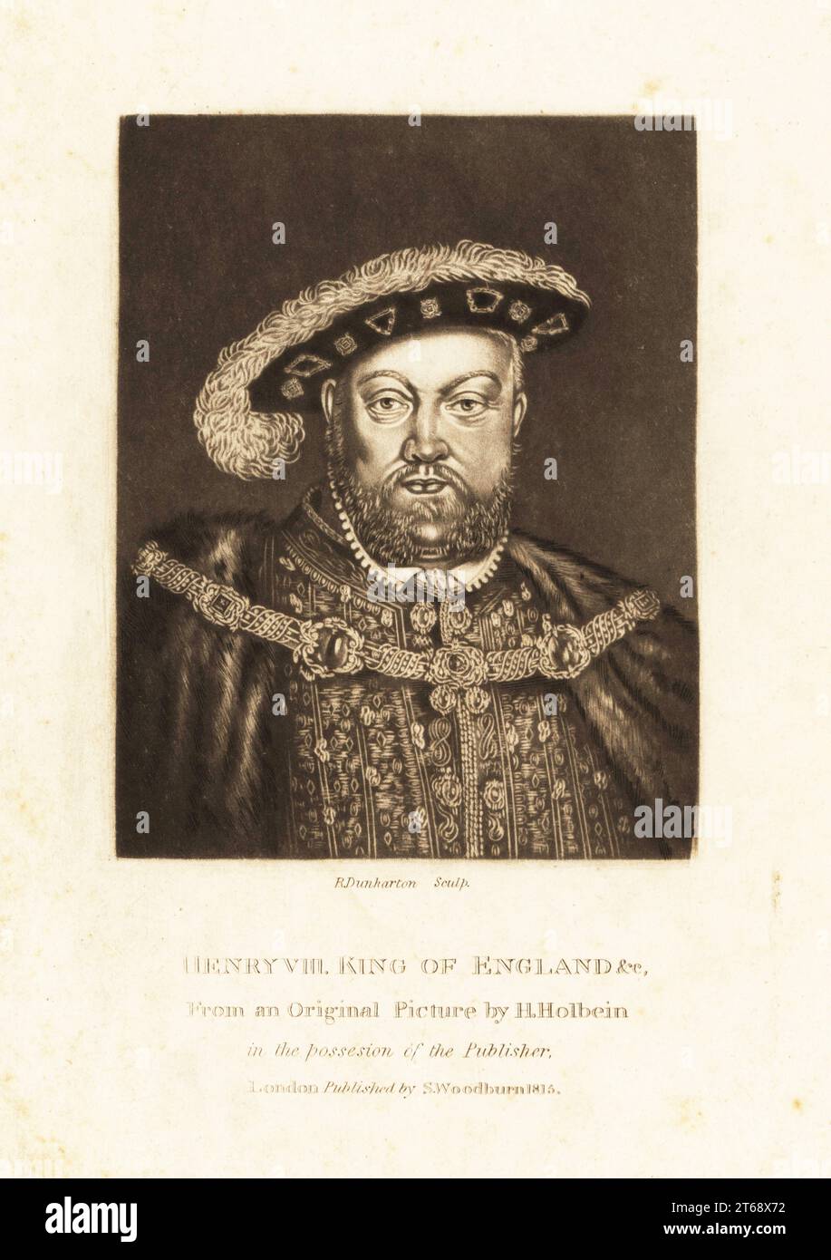 King Henry VIII, King of England from 1509 to 1547. In jeweled cap ...