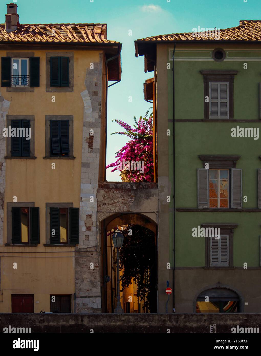 Two old beautiful and colorful buildings next to each other Stock Photo ...