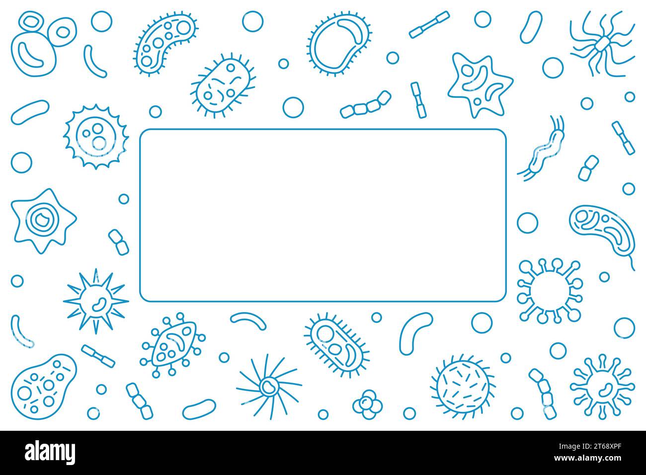 Pathogen blue horizontal frame with empty space for text. Vector ...