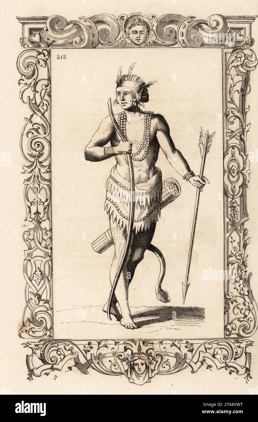 Native American prince of North Carolina in war dress or ceremonial ...