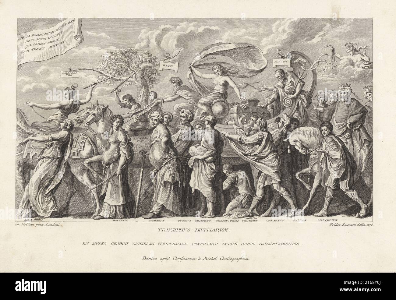 The Triumph of Wealth, procession of allegorical figures of the rich ...