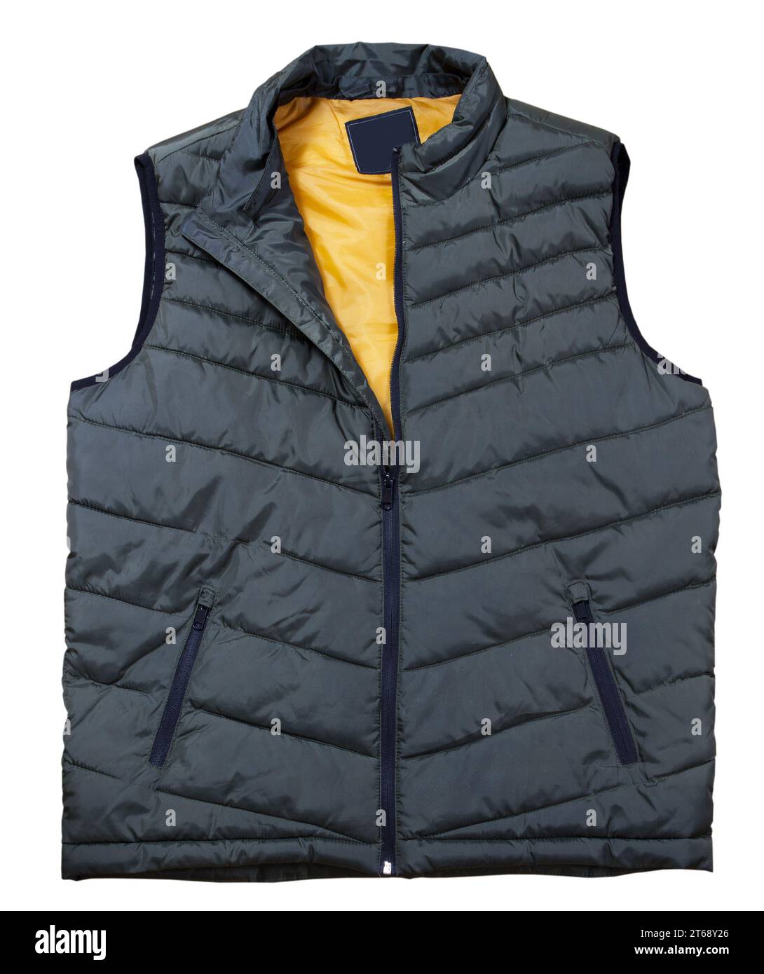 Vest isolated on the white background, green vest top view on a white ...