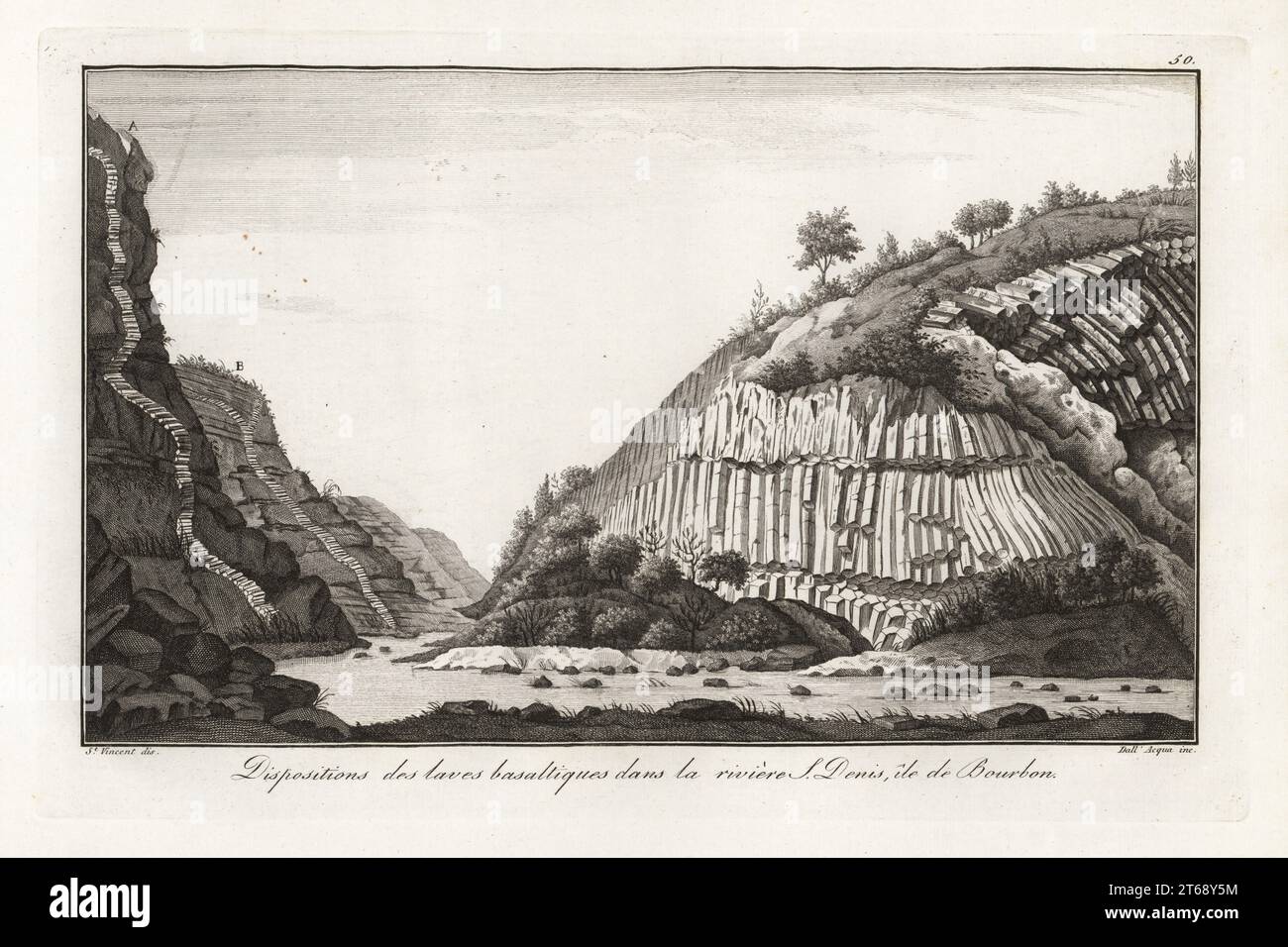 Configuration of basalt lava in the Saint Denis river, Reunion Island ...