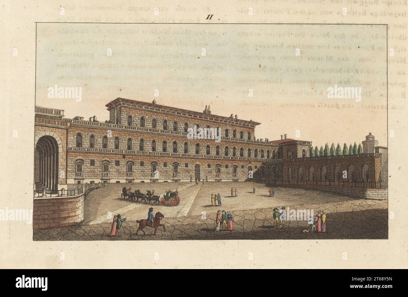 The Ducal Palace or Palazzo Pitti at Florence. Vast Renaissance palace ...