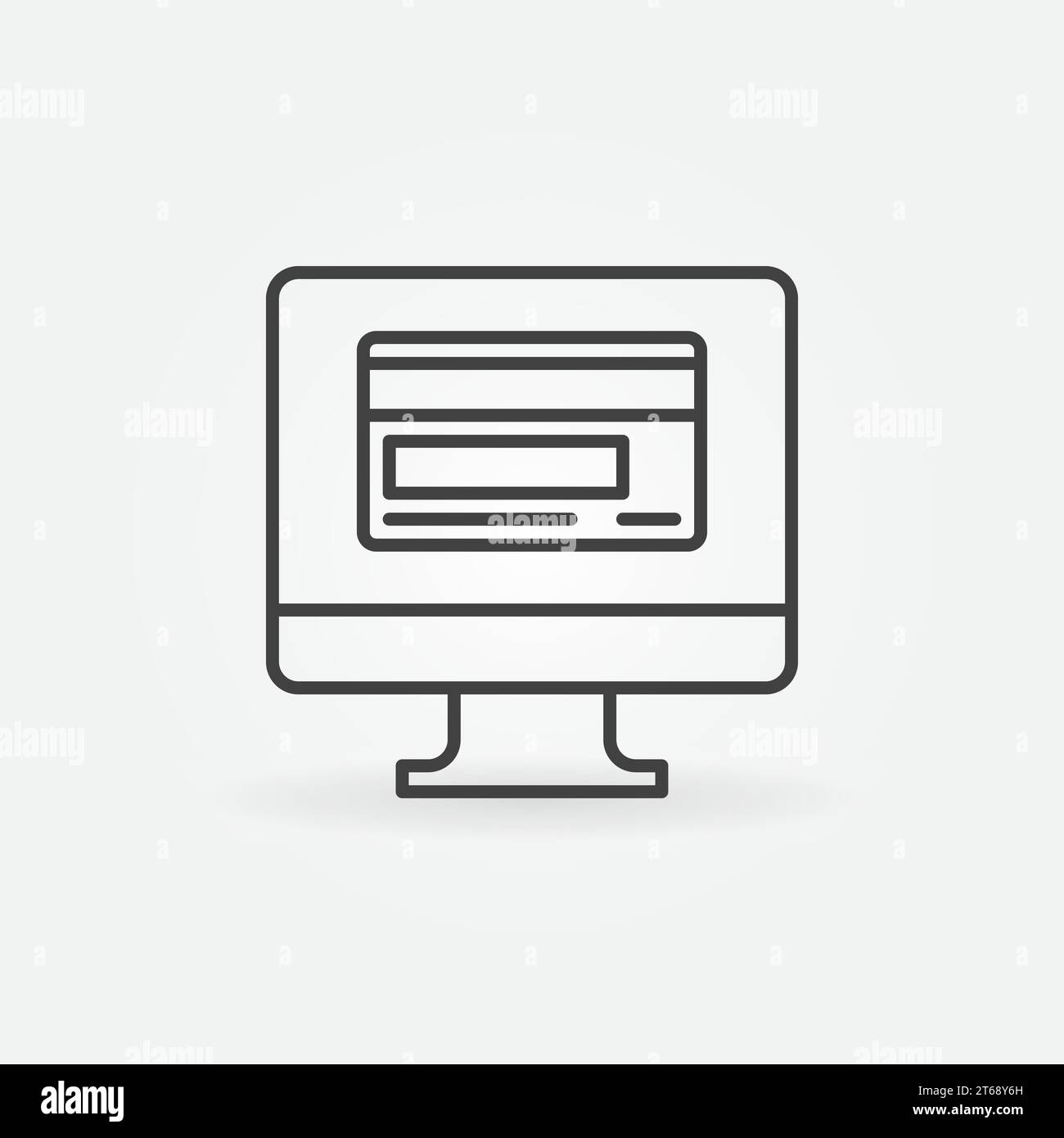 PC with credit card vector linear icon. Credit card online payment ... PC with credit card vector linear icon. Credit card online payment ...