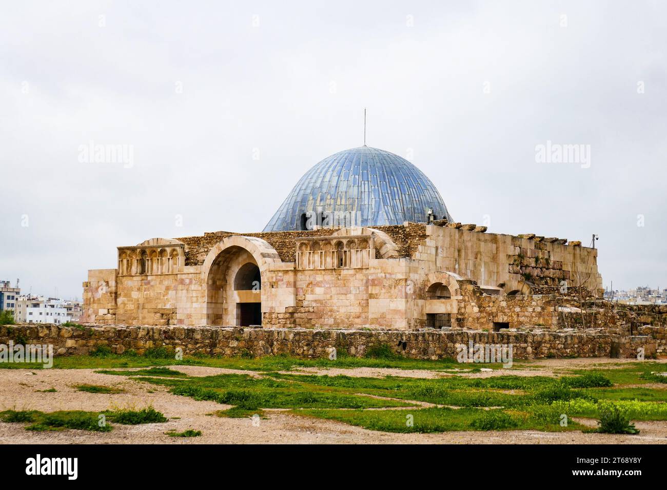 The Umayyad Palace at the Amman Citadel in Jordan, Middle East against ...