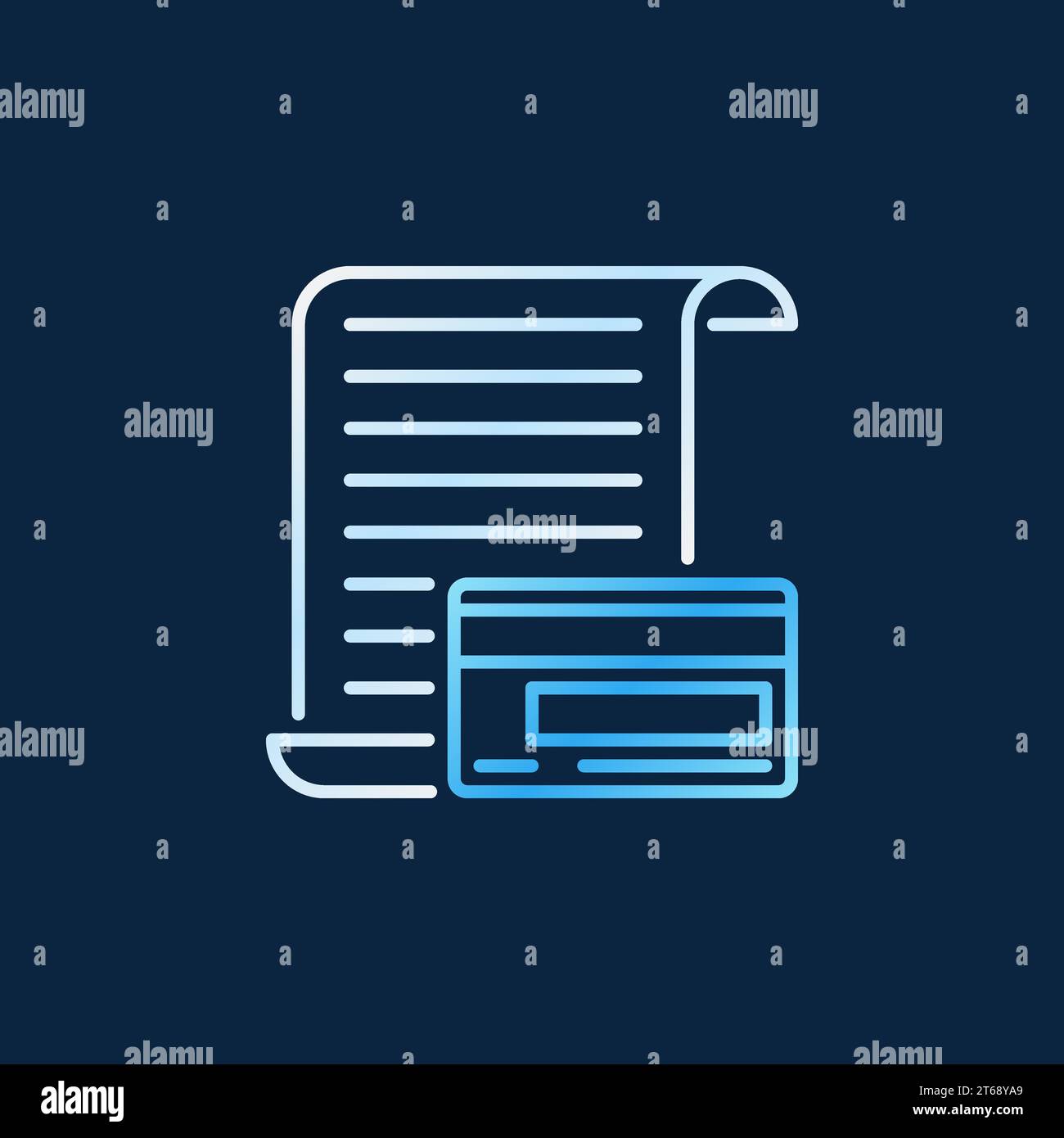 Credit card with Document vector outline colored icon or logo element ...
