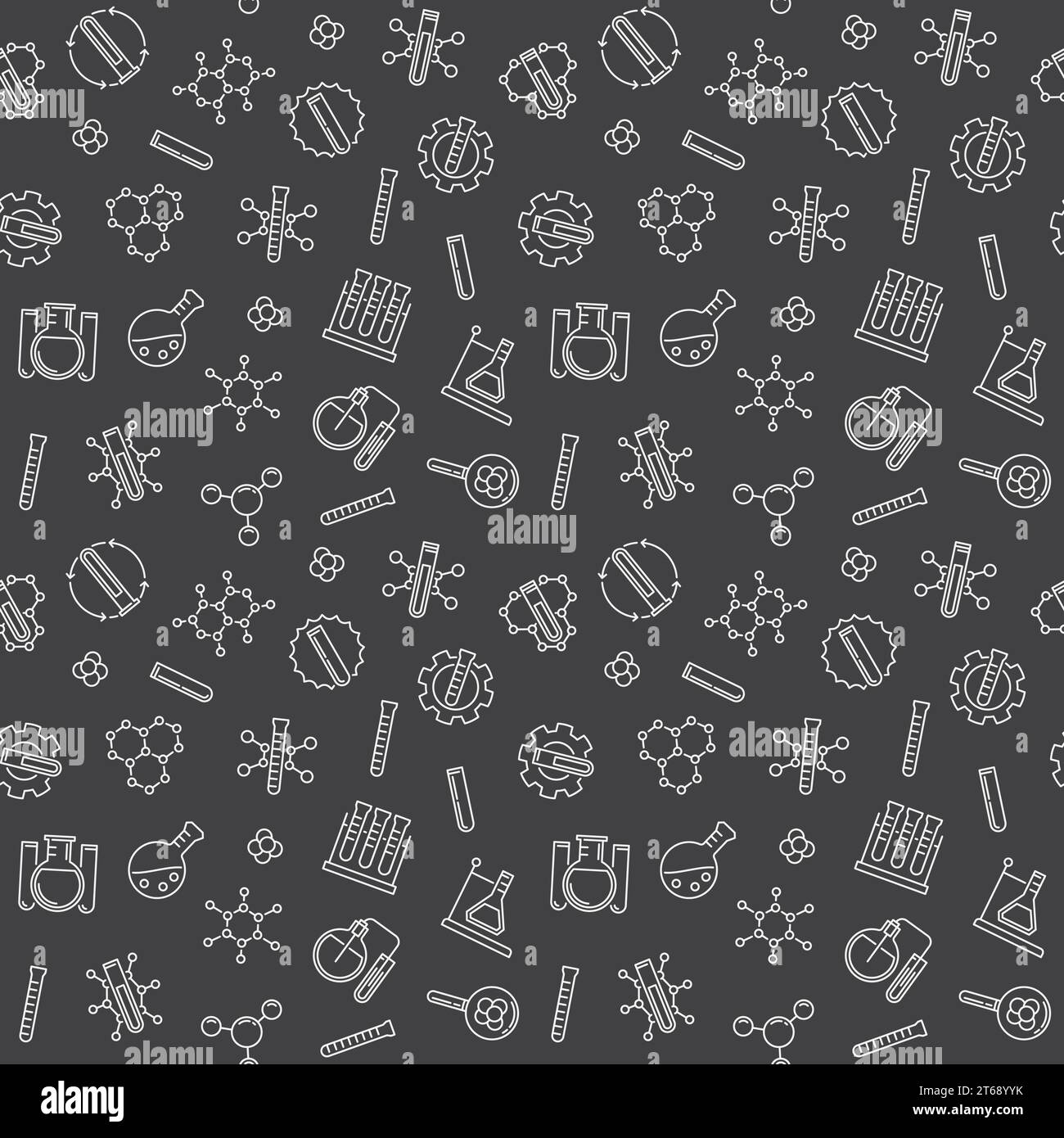 Vector Chemistry concept seamless pattern in thin line style Stock ...