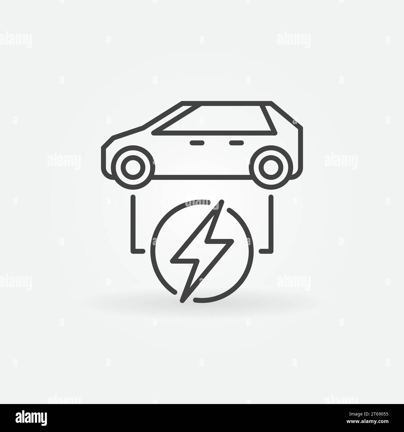 Electric car line icon. Vector all-electric car concept outline symbol ...