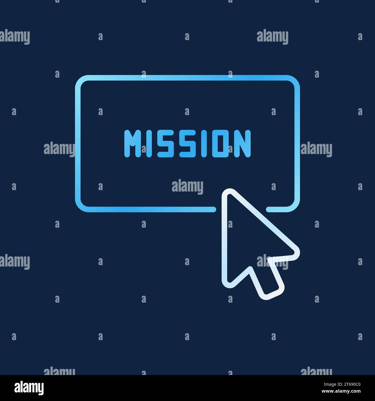 Click on mission button vector colored icon or logo element in outline ...