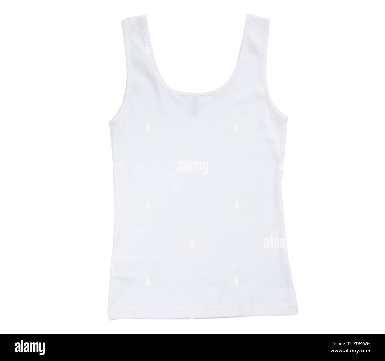 Back view white tank top isolated on white background, Plain Hollow ...