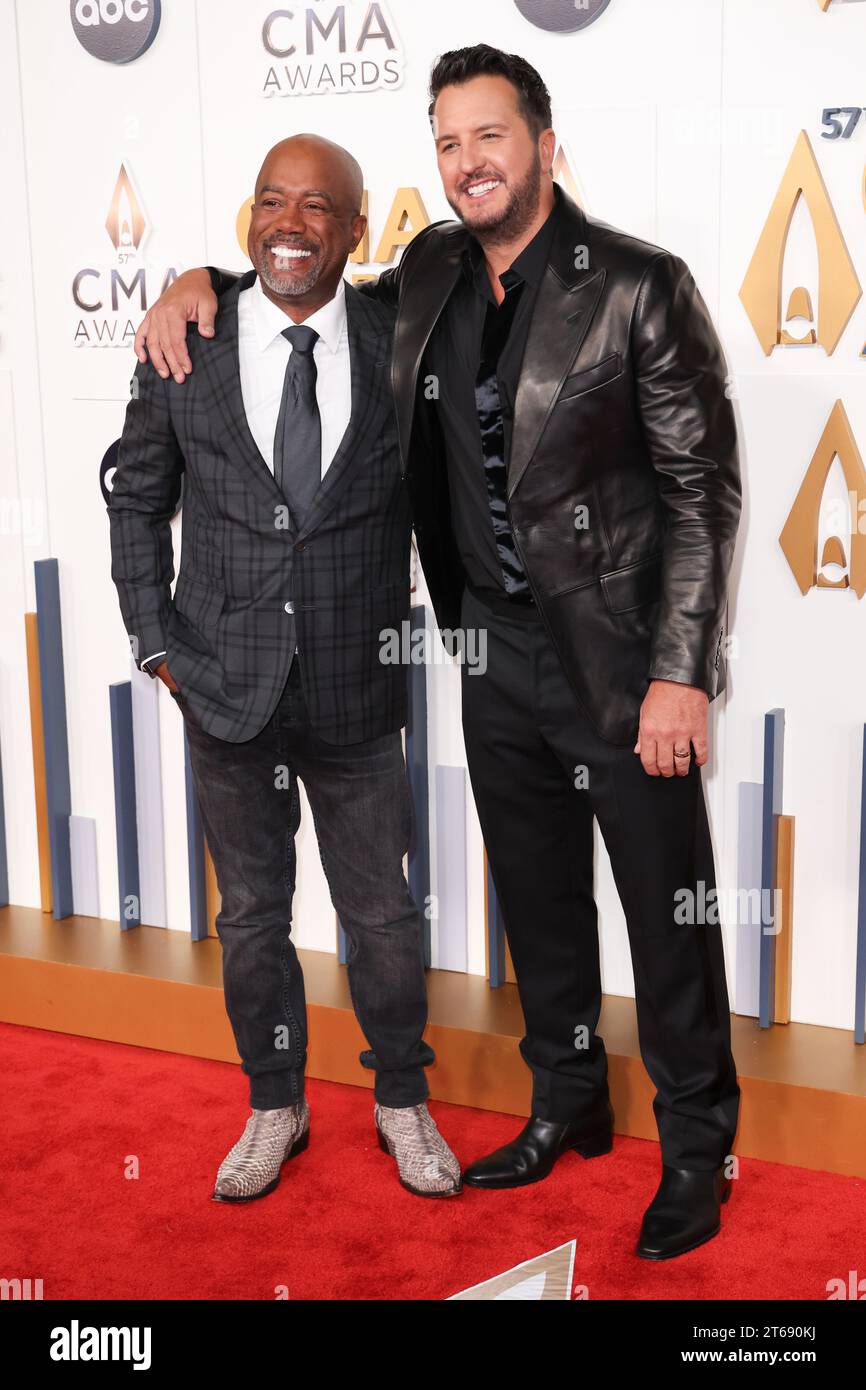 Nashville, USA. 08th Nov, 2023. Darius Rucker and Luke Bryan arriving ...
